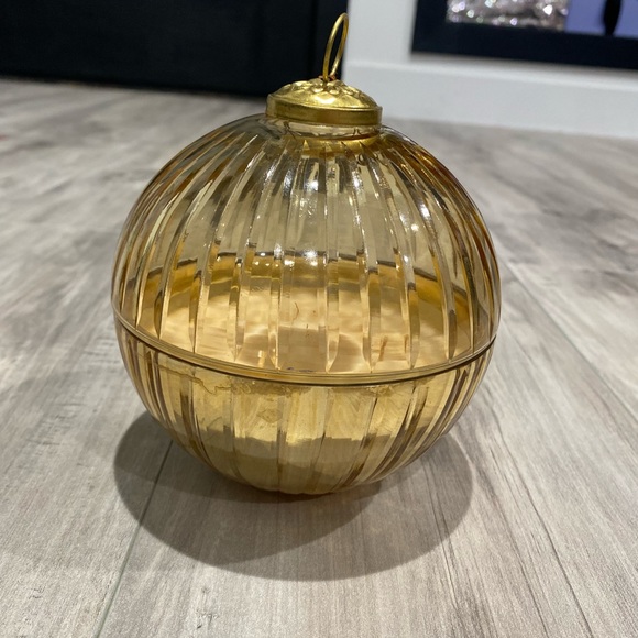 Zodax | Accents | Zodax Etched Glass Ball Ornament Jar 3 Wicks Candle ...